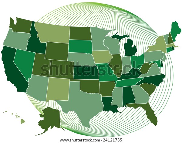 Usa Green Map Globe Stock Illustration 24121735 | Shutterstock