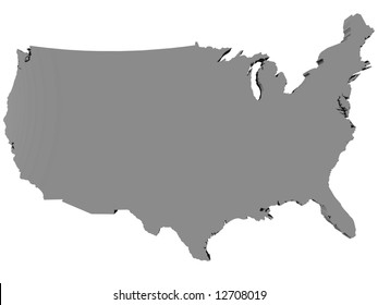 Usa Map: ภาพประกอบสต็อก 12708019 | Shutterstock