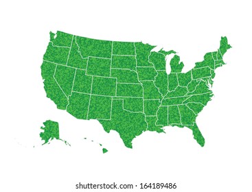 Usa Green Ecology Map Vector Illustration: vector de stock (libre de ...