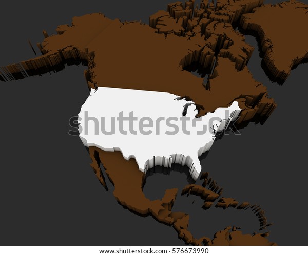 Usa Map Brown Background 3d Illustration Stock Illustration 576673990 ...