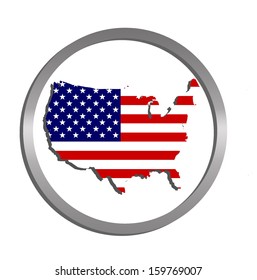 Usa Map Flag Icon Stock Illustration 157772567