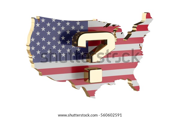 Usa Map Flag Question Mark 3d 스톡 일러스트 560602591 | Shutterstock