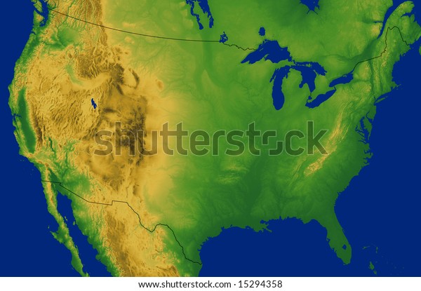 Usa Map Terran Stock Illustration 15294358 | Shutterstock