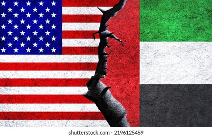 Usa Vs Uae Flags On Wall Stock Illustration 2196125459 | Shutterstock