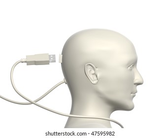 Usb Cable Human Head Isolated Over Stock Illustration 84899350 ...