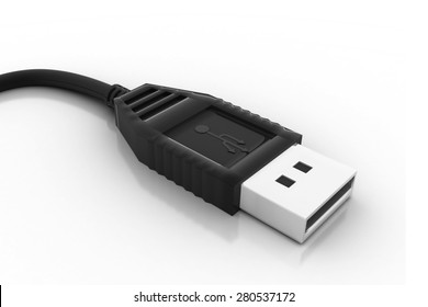 Usb Cable Plug On White Background Stock Illustration 280537172 ...