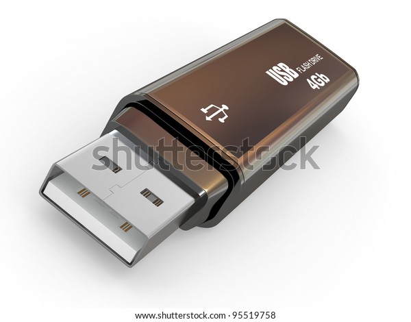 Usb Flash Memory On White Background Stock Illustration 95519758 ...