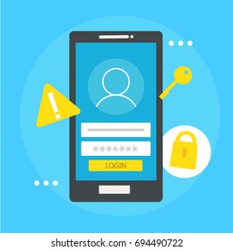 User Based Security Banner Phone Login Stock Illustration 694490722