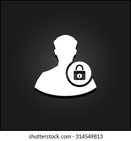 User Login Authenticate White Flat Simple Stock Vector (Royalty Free ...