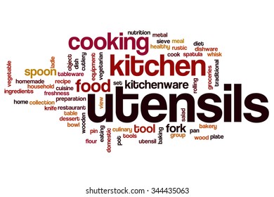 Utensils Word Cloud Stock Illustration 344435063 | Shutterstock