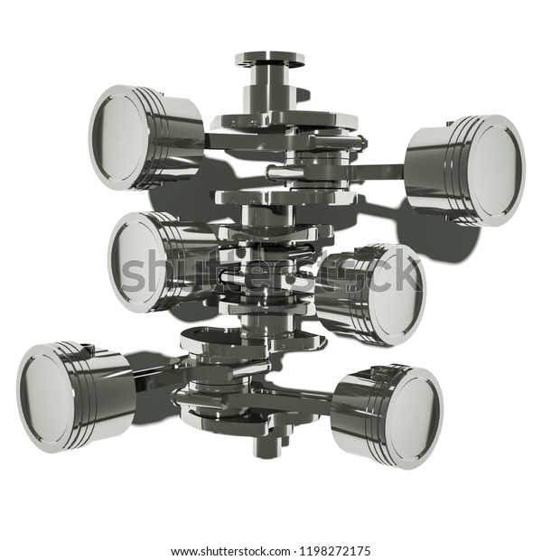 V6 Engine Pistons Top View 3d Stock Illustration 1198272175 | Shutterstock