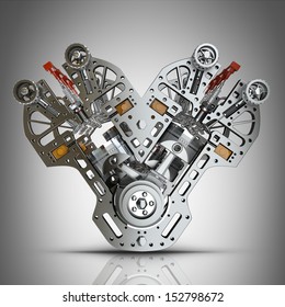 V8 Car Engine Concept Modern Car Stock Illustration 152798678 ...
