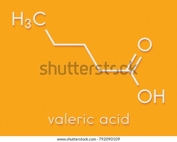 Valeric Acid Molecule Smelly Molecule Present Stock Illustration ...
