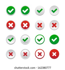 Correcto Signo Incorrecto. Conjunto de iconos: vector de stock (libre ...