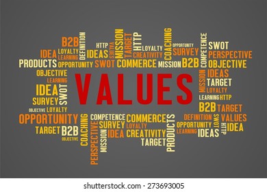Values Word Cloud Concept Grey Background Stock Illustration 273693005 ...