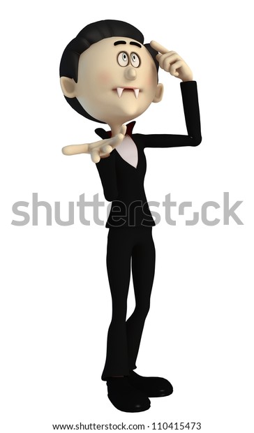 Vampire Cartoon Thinking About Stock Illustration 110415473