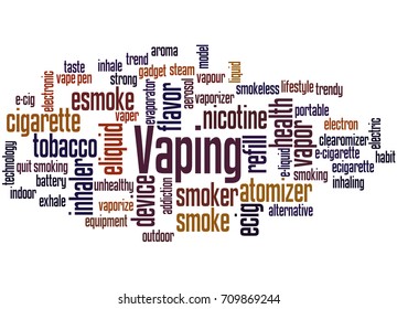 Vaping Word Cloud Concept On White Stock Illustration 709869244 ...