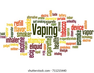Vaping Word Cloud Concept On White Stock Illustration 711215440 ...