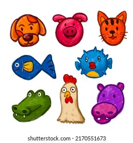 8,503 Crayon animals Images, Stock Photos & Vectors | Shutterstock