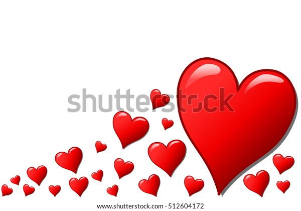 Various Hearts Different Sizes Isolated On Stock Illustration 512604172