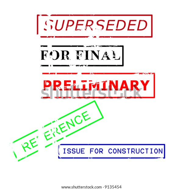 Various Rubber Stamps Engineering Documents Stock Illustration 9135454