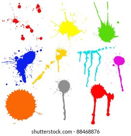 Various Types Splashes On White Background Stock Illustration 88468876 ...