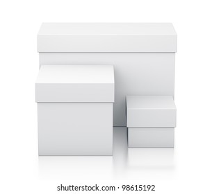 Various White Boxes High Resolution 3d 스톡 일러스트 98615192 | Shutterstock