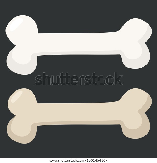 Vector Cartoon Bone Icon Image White Stock Illustration 1501454807 ...