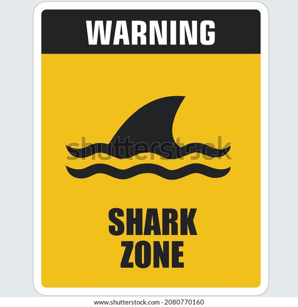 Vector Danger Icon Shark Zone Symbol Stock Illustration 2080770160 ...