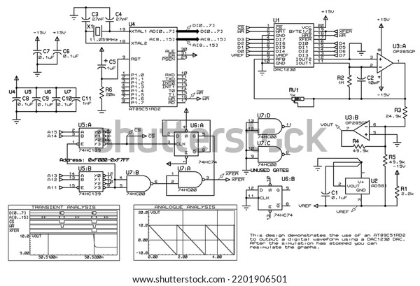 Vector Electrical Schematic Diagram This Design Stock Illustration ...