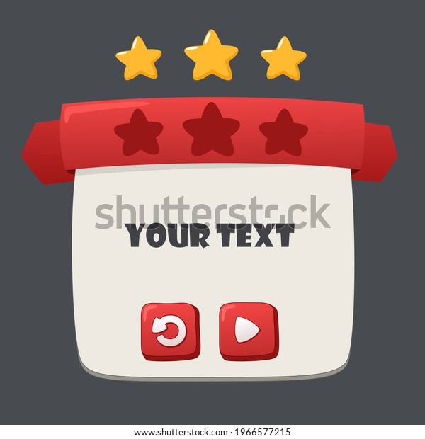 Vector Game Gui Menu Ribbon Stars Stock Illustration 1966577215