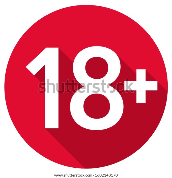 Vector Icon 18 Age Restriction Sign : illustration de stock 1602143170