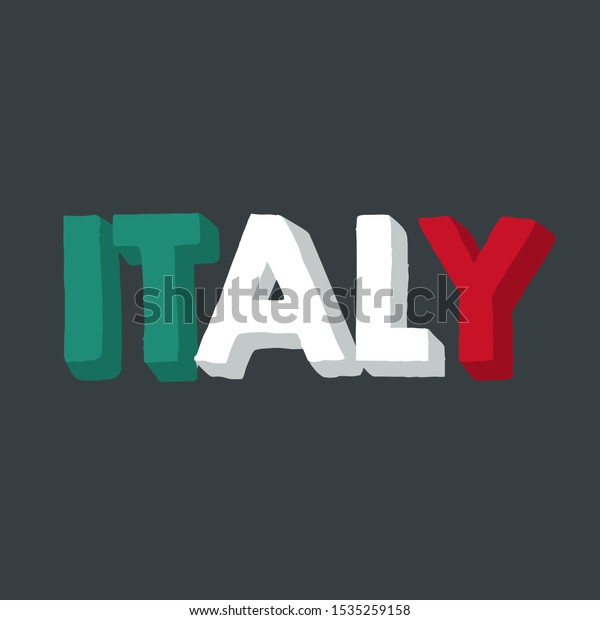 Vector Icon 3d Text Italy Image Stock Illustration 1535259158 ...
