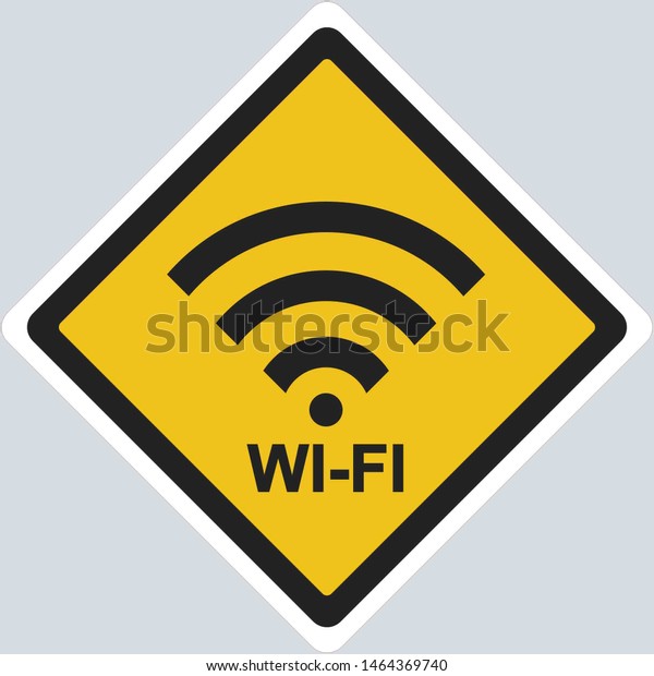 Vector Icon Warning Wireless Internet Wifi 스톡 일러스트 1464369740