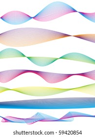 Vector Illustration Collection Waveform Patterns Various Stock ...