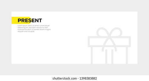 Vector Illustration Present Banner Concept Stock Illustration ...