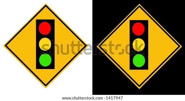 Vector Image Traffic Light Alert Sign Stock Illustration 1417947 ...