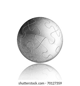Vector Jigsaw Puzzle Sphere One Piece Stock Illustration 70127362 ...