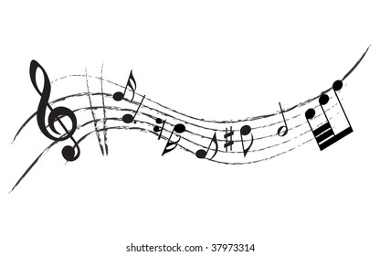 Vector Musical Notes Staff Background Design 库存插图 37973314 | Shutterstock