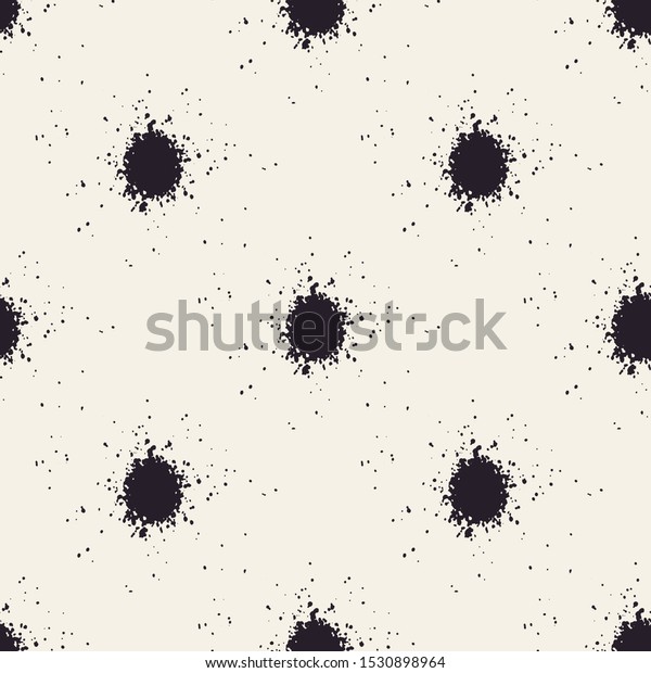 Vector Seamless Pattern Black Spots Paintmodern Stock Illustration ...
