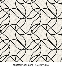 Vector Seamless Pattern Interwoven Wavy Linesmodern: ilustración de ...