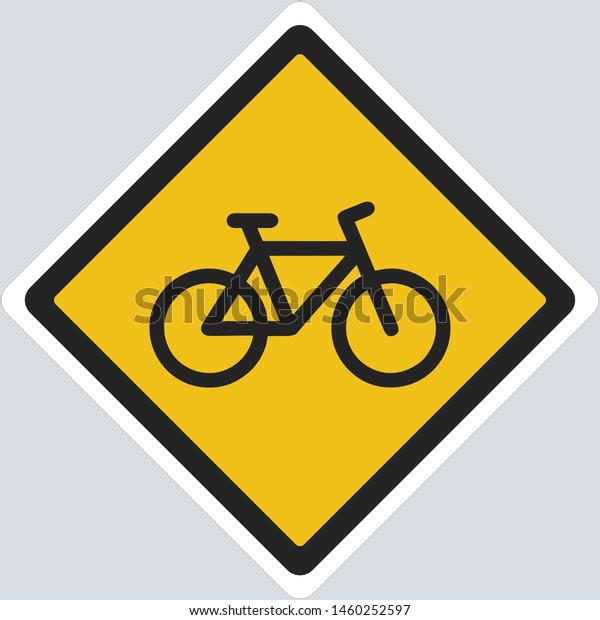 Vector Warning Bicycle Sign Icon Sign Stock Illustration 1460252597