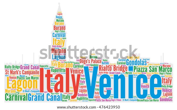 Venice Word Cloud Concept Stock Illustration 476423950