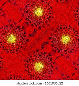 Vibrant Deep Ruby Red Dahlia Yellow Stock Illustration 1661986522 ...