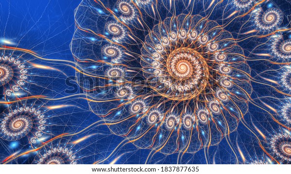 Vibrant Psychedelic Spiral System Computer Generated Stock Illustration ...