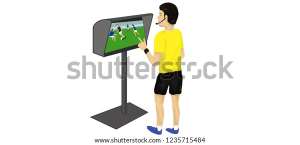 Video Assistant Referee Screen Var Football: ilustrações stock ...