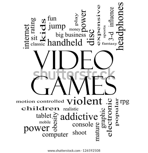 Video Games Word Cloud Concept Black 库存插图 126592508 | Shutterstock