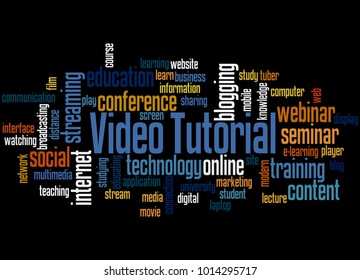 Video Tutorial Word Cloud Concept On Stock Illustration 1014295717 ...