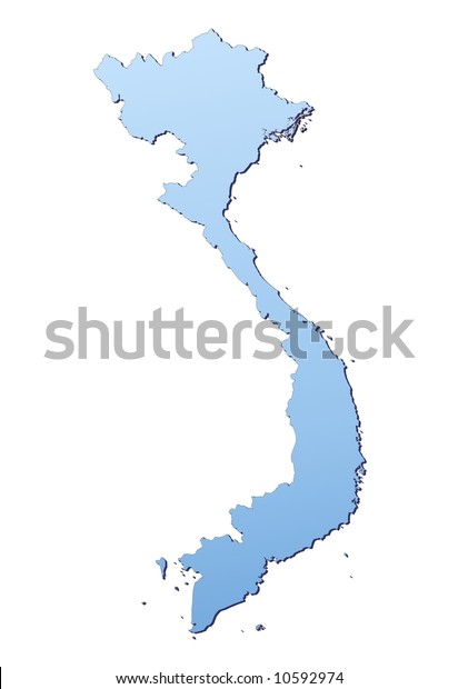 Vietnam Map Filled Light Blue Gradient Stock Illustration 10592974 ...