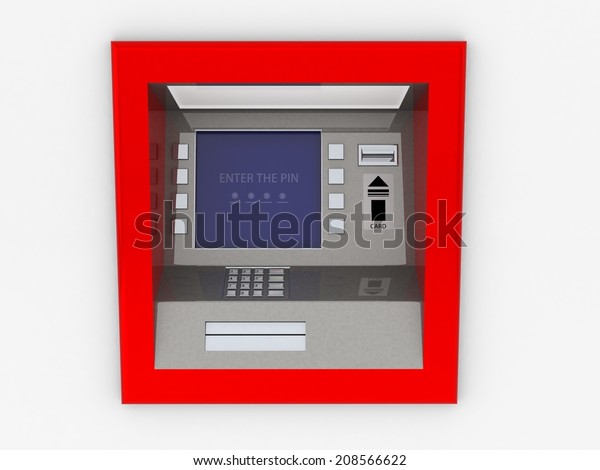 View Atm Isolated White Background Stock Illustration 208566622 ...